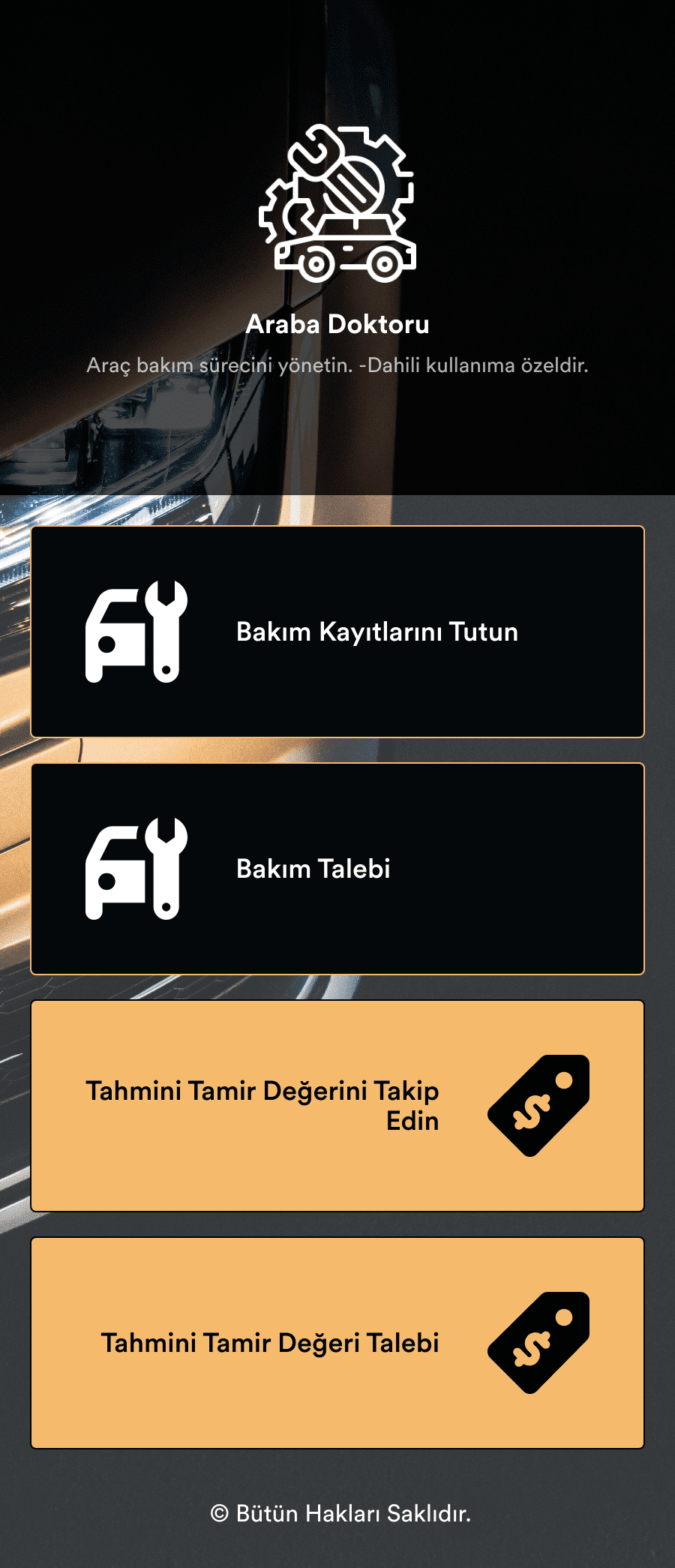 Araba Bakım Uygulaması Şablon | Jotform