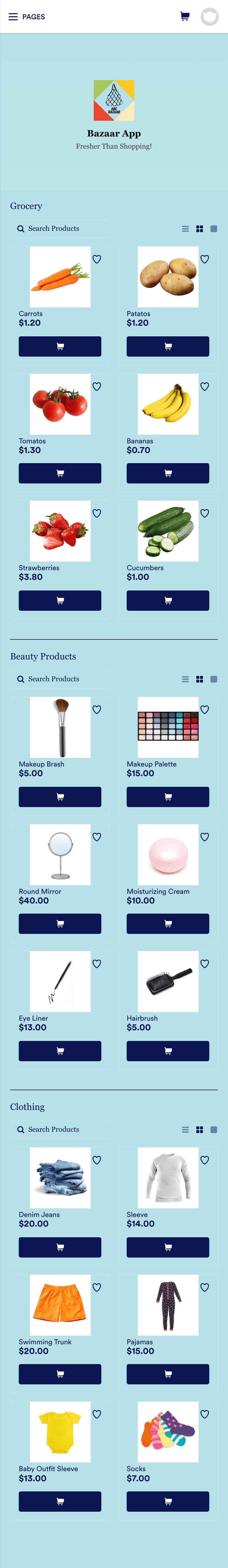 Bazaar App Template | Jotform