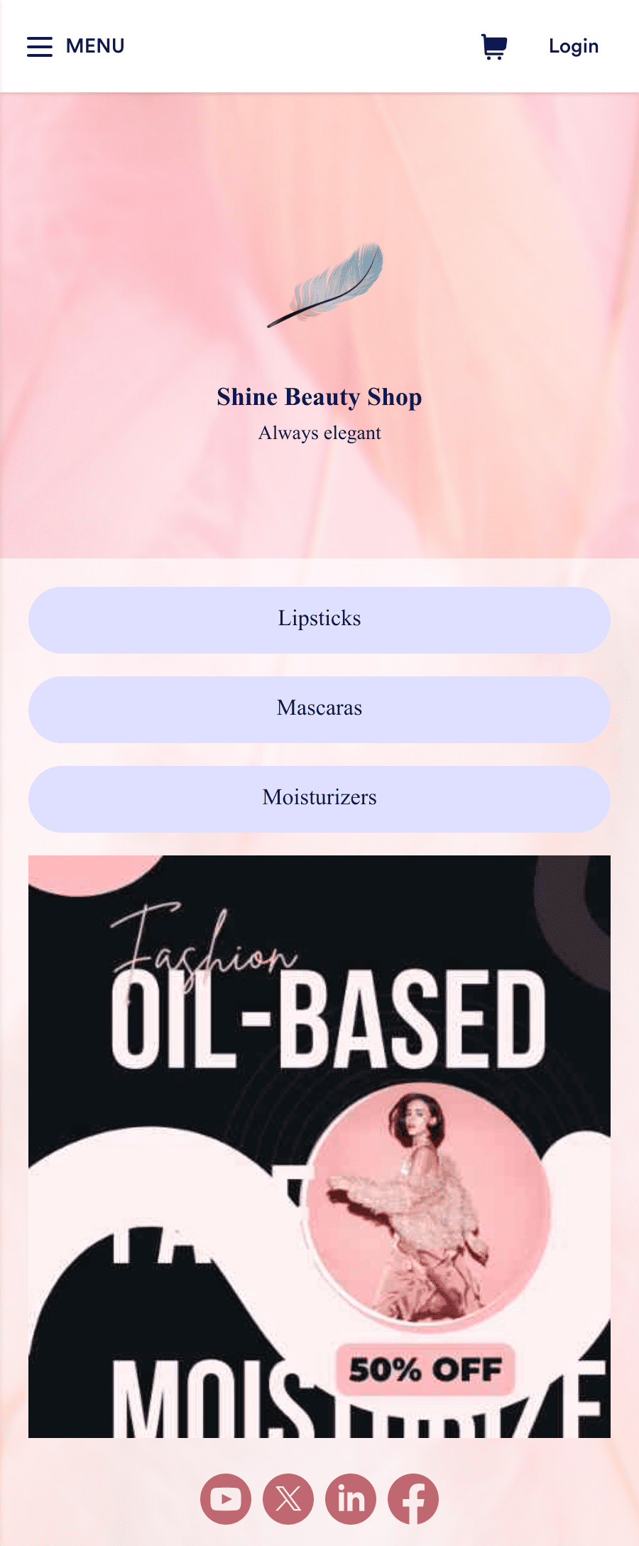 Beauty Shopping App Template | Jotform
