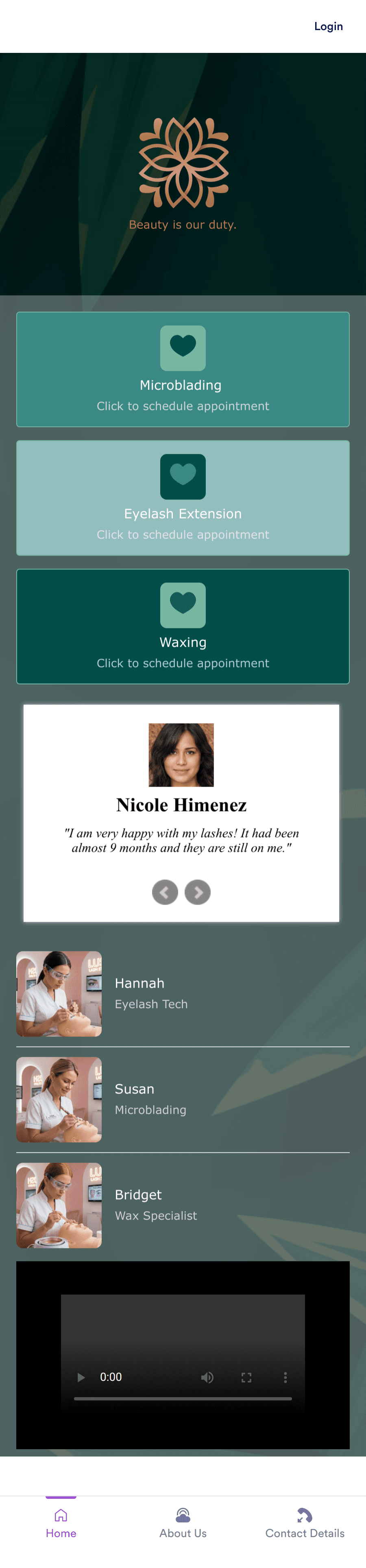 Beauty Studio App Template | Jotform