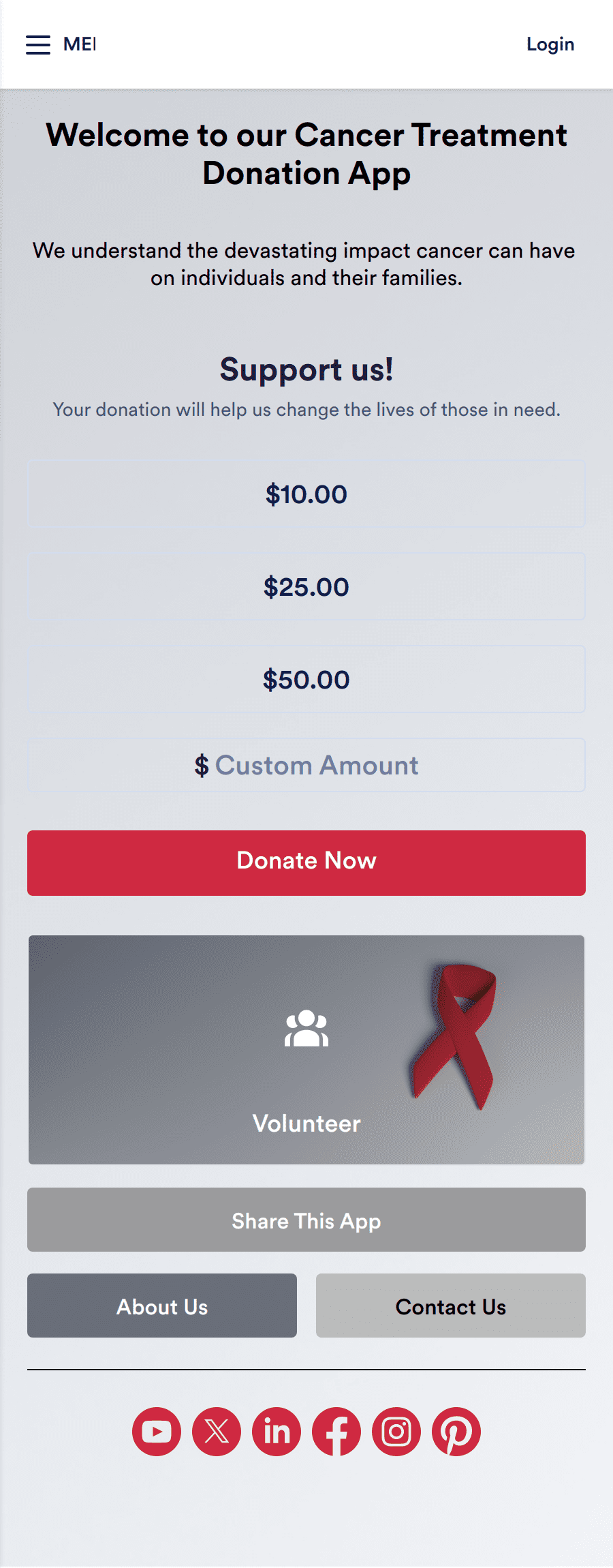 Cancer Treatment Donation Software Template | Jotform
