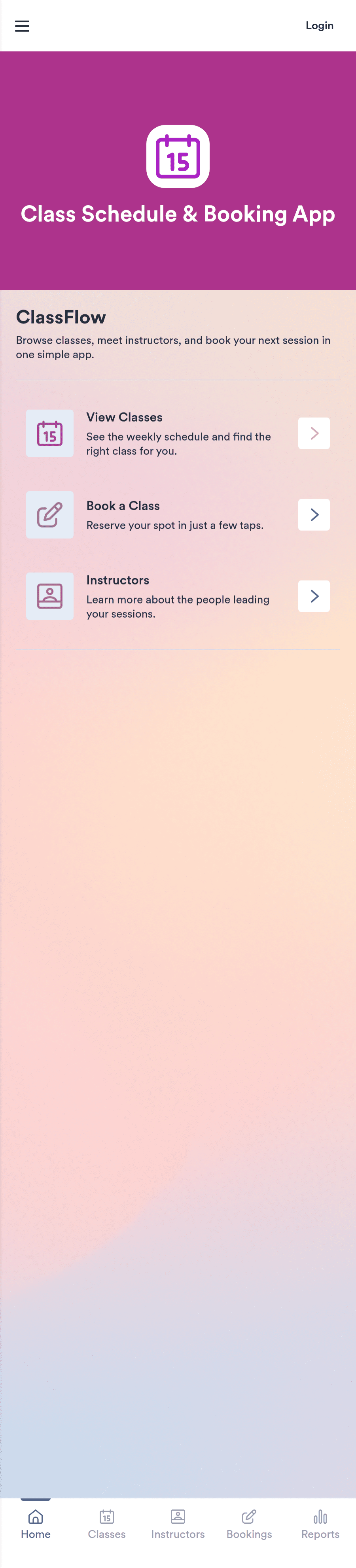 Class Schedule & Booking App Template | Jotform