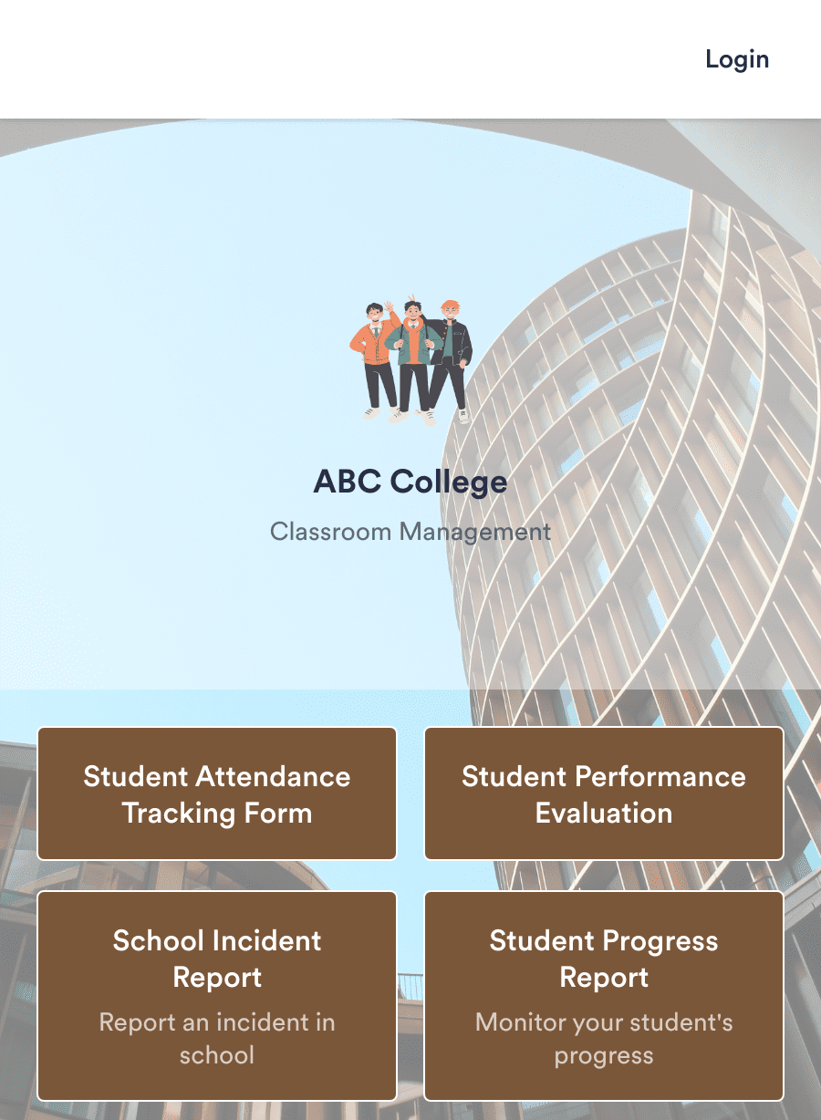 Classroom Management App Template | Jotform