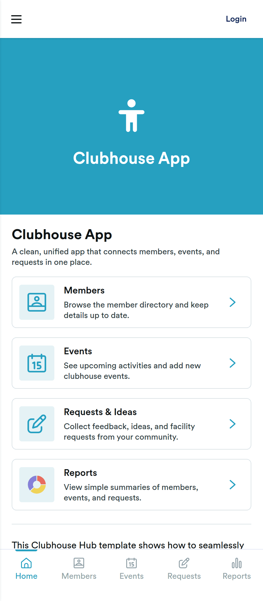Clubhouse App Template | Jotform