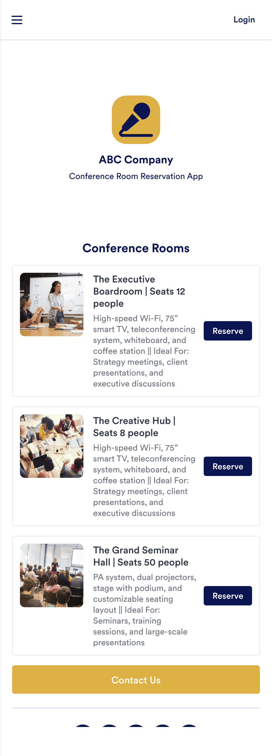 Conference Room Reservation App Template | Jotform