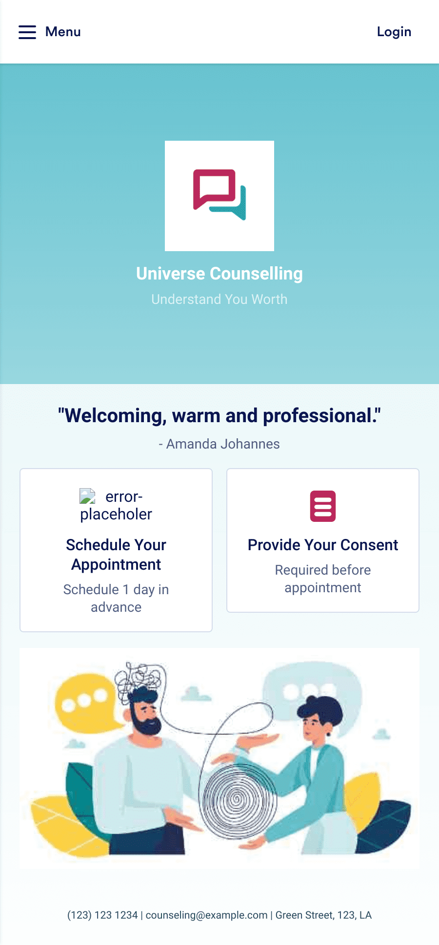 Counseling App Template | Jotform