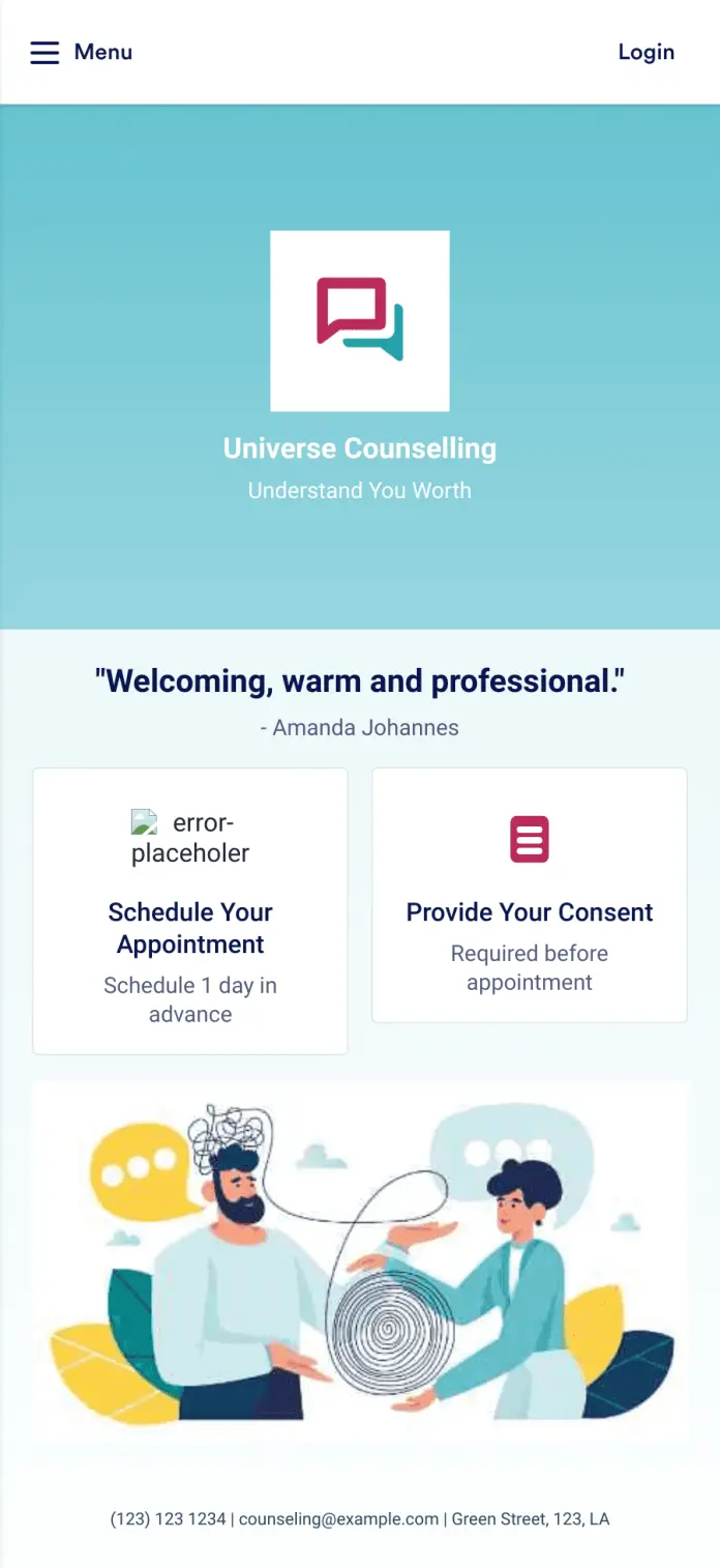 Counseling App Template | Jotform No Code App Builder