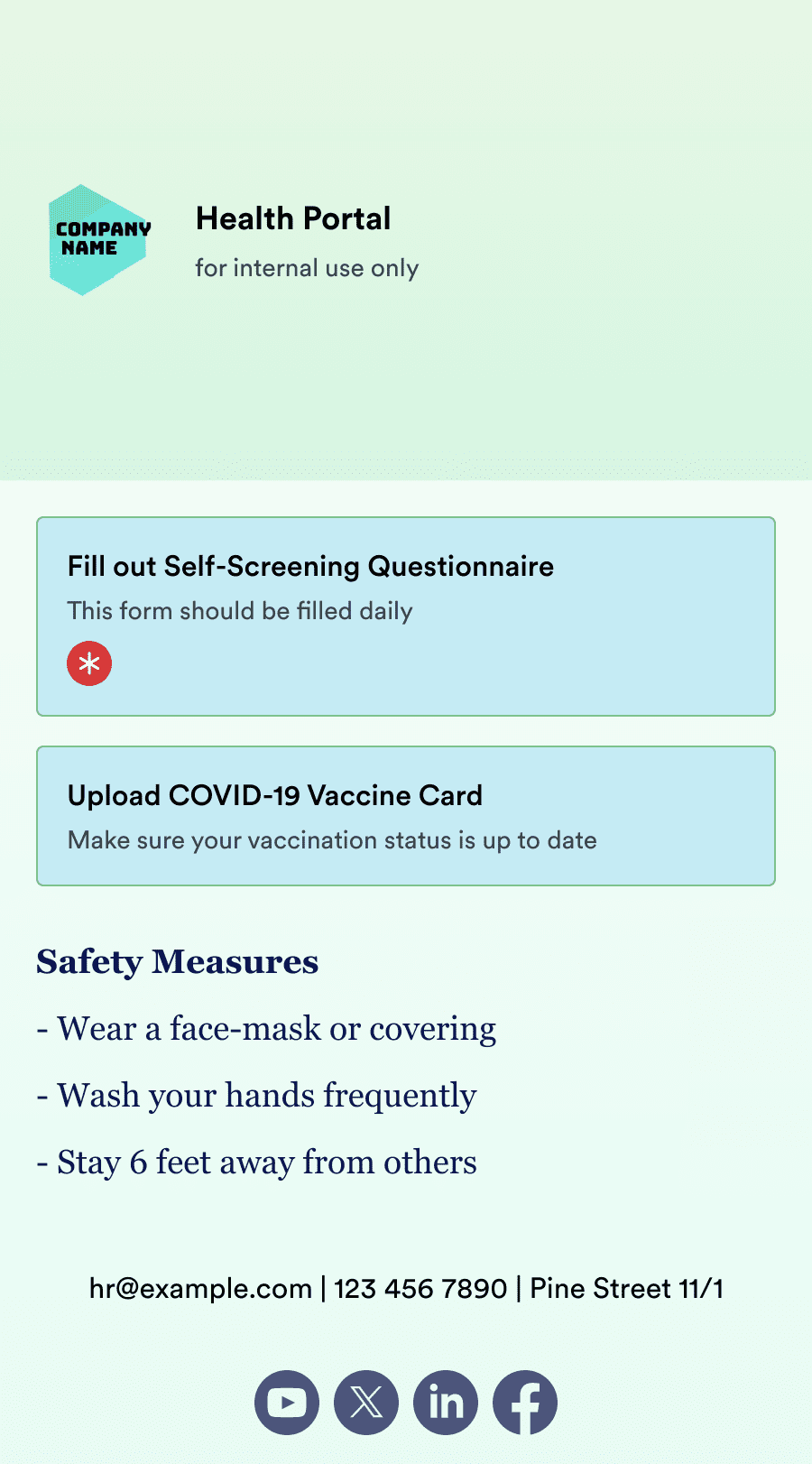 COVID-19 Screening Software Template | Jotform