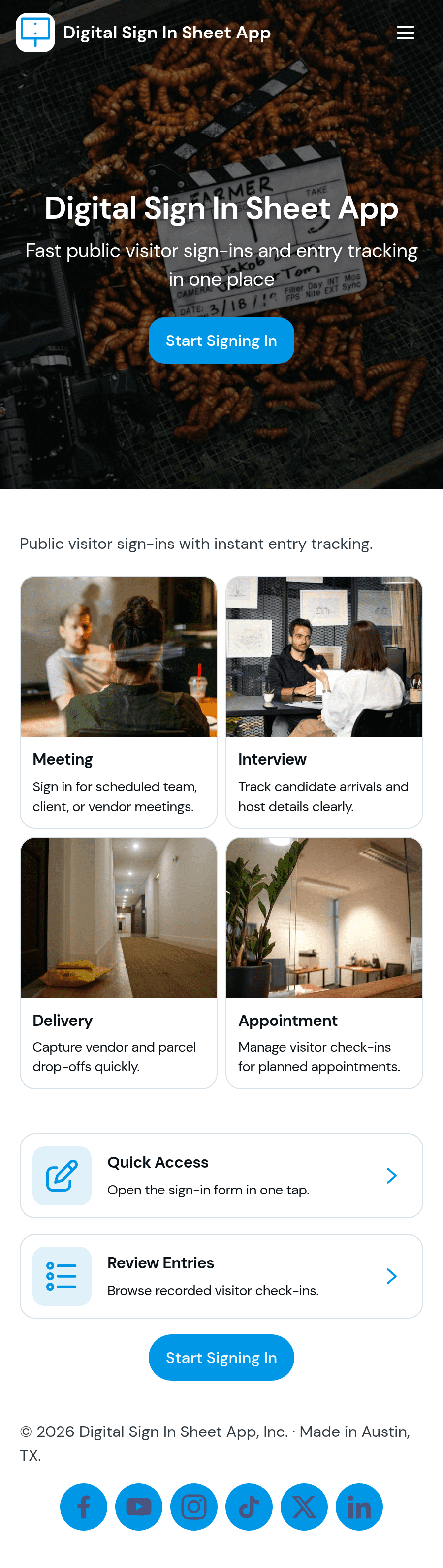 Digital Sign in Sheet App Template | Jotform