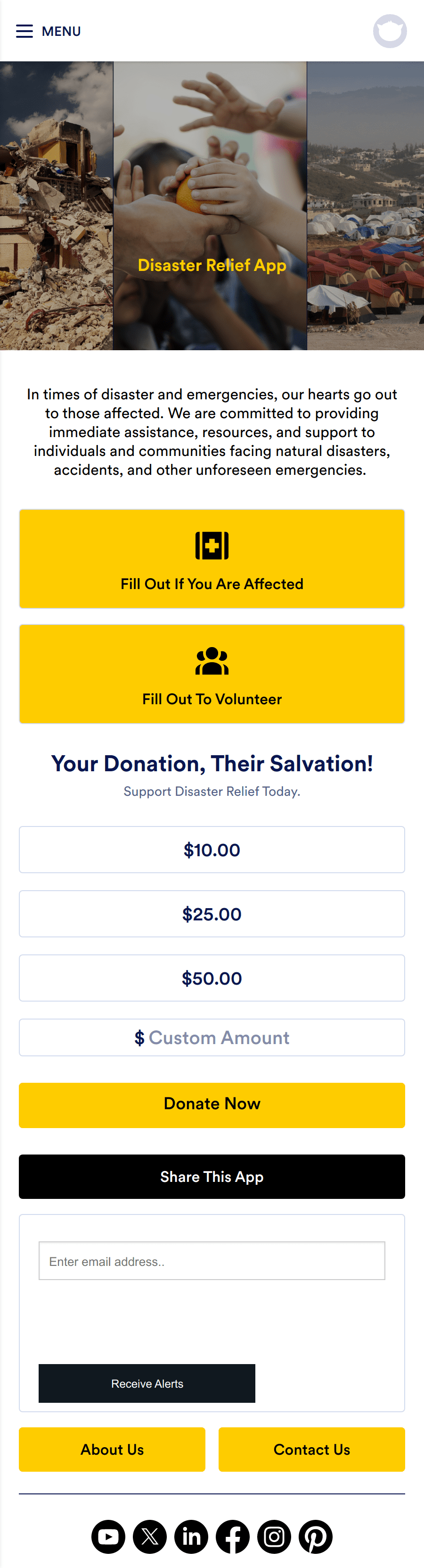 Disaster Relief App Template | Jotform