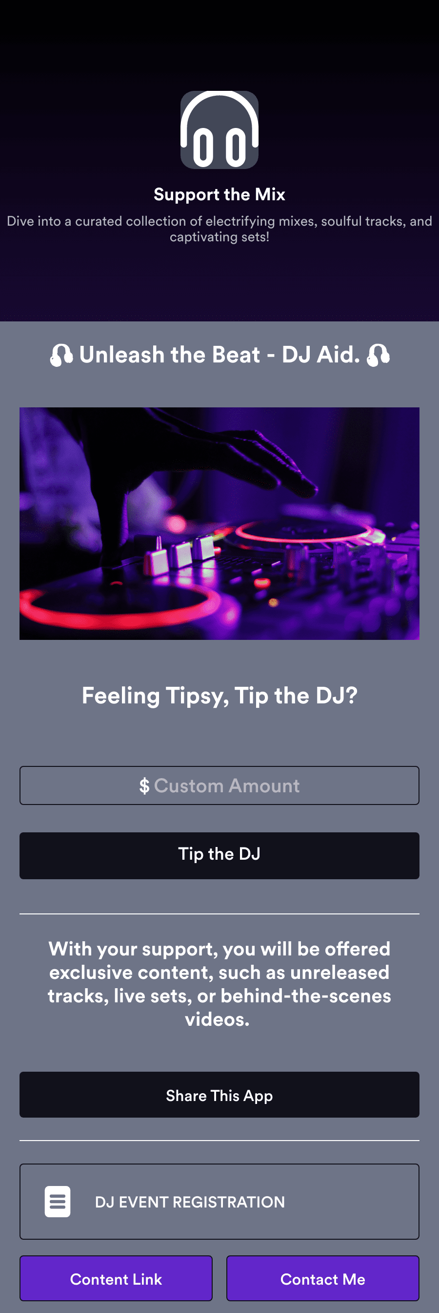 DJ Tip App Template | Jotform