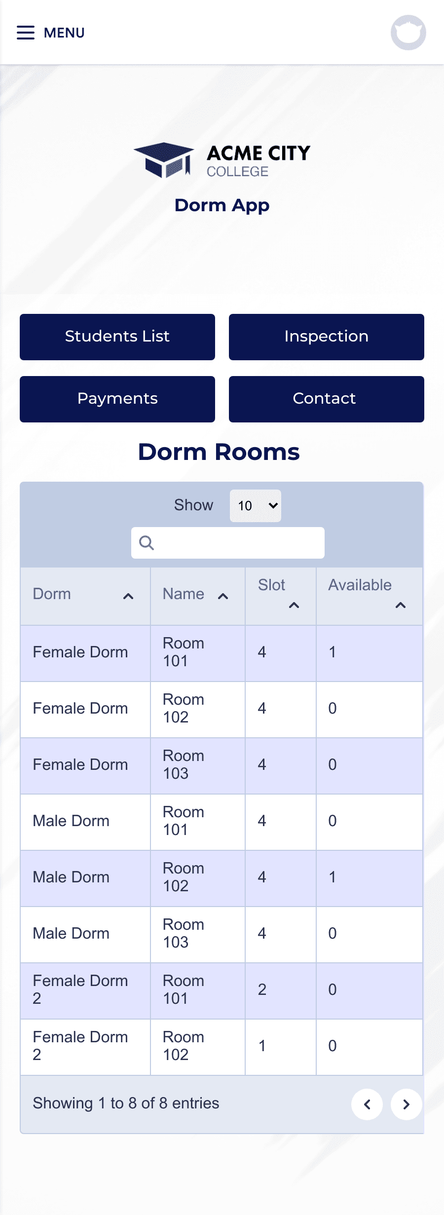 Dorm App Template | Jotform