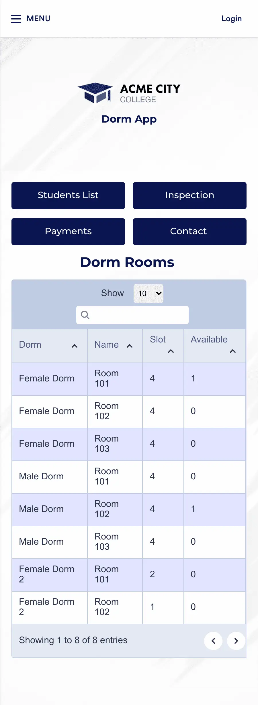 Dorm App Template | Jotform