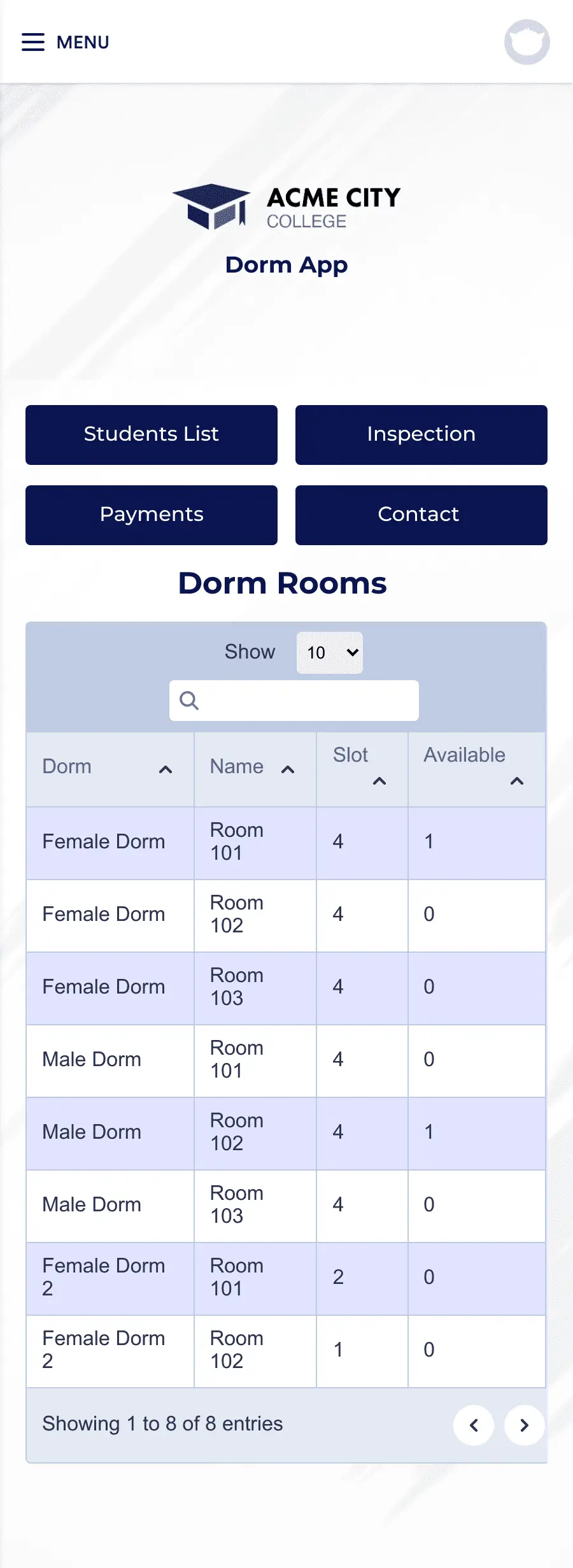 Dorm App Template | Jotform