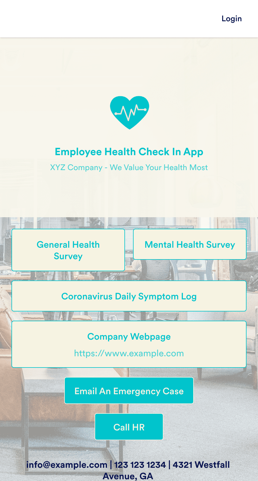 Employee Health Check In App Template | Jotform App Builder