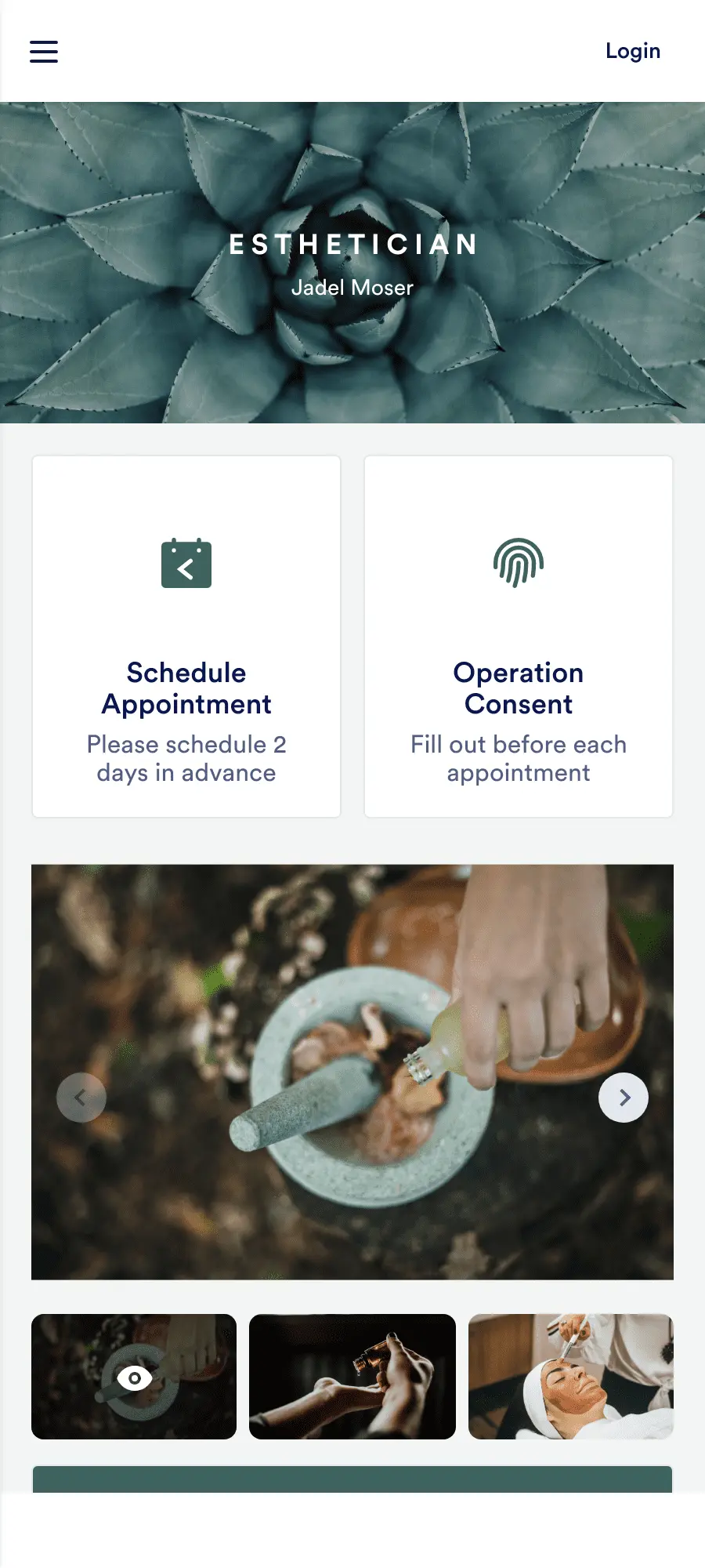 Esthetician App Template | Jotform