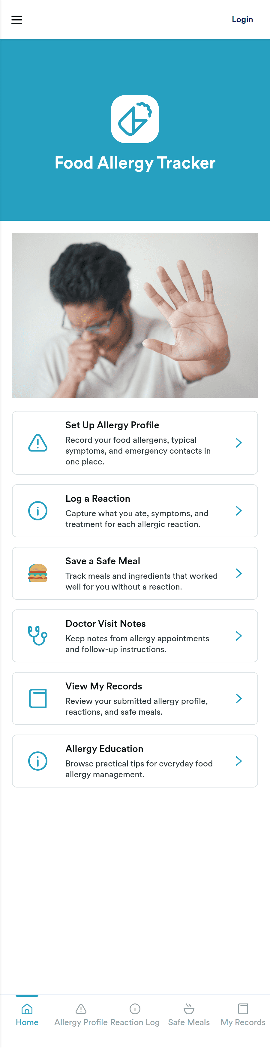 Food Allergy Tracker App Template | Jotform
