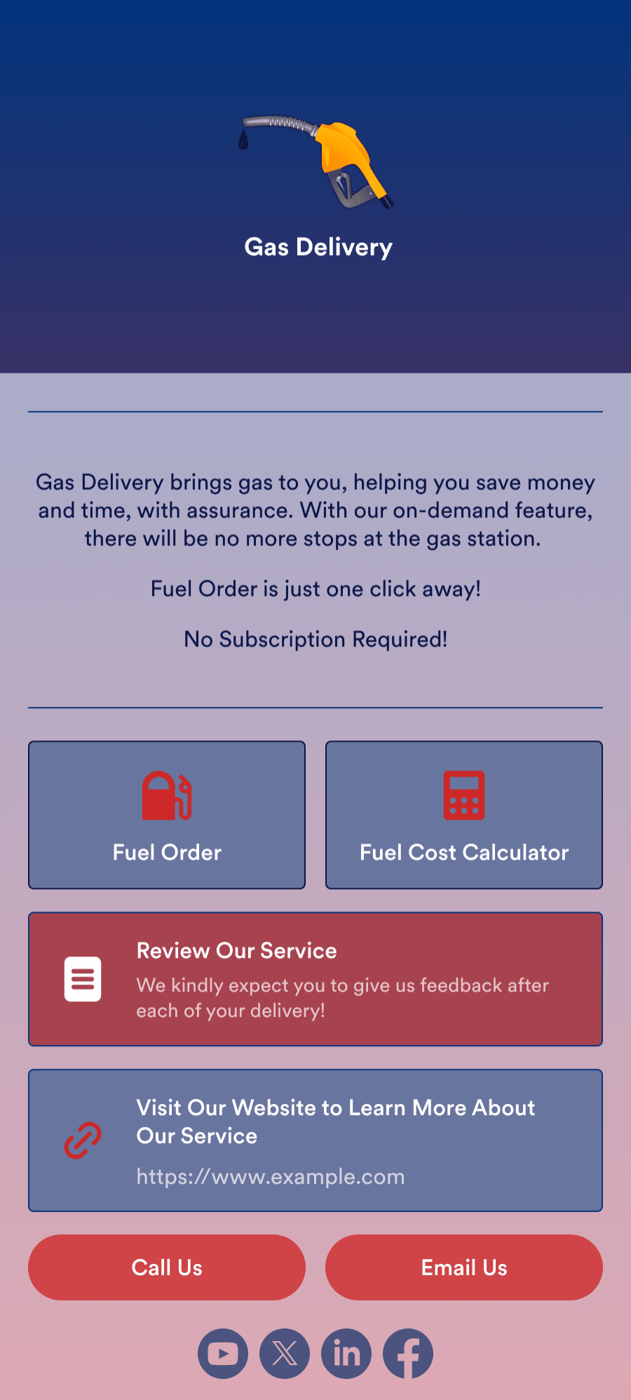 Gas Delivery App Template | Jotform