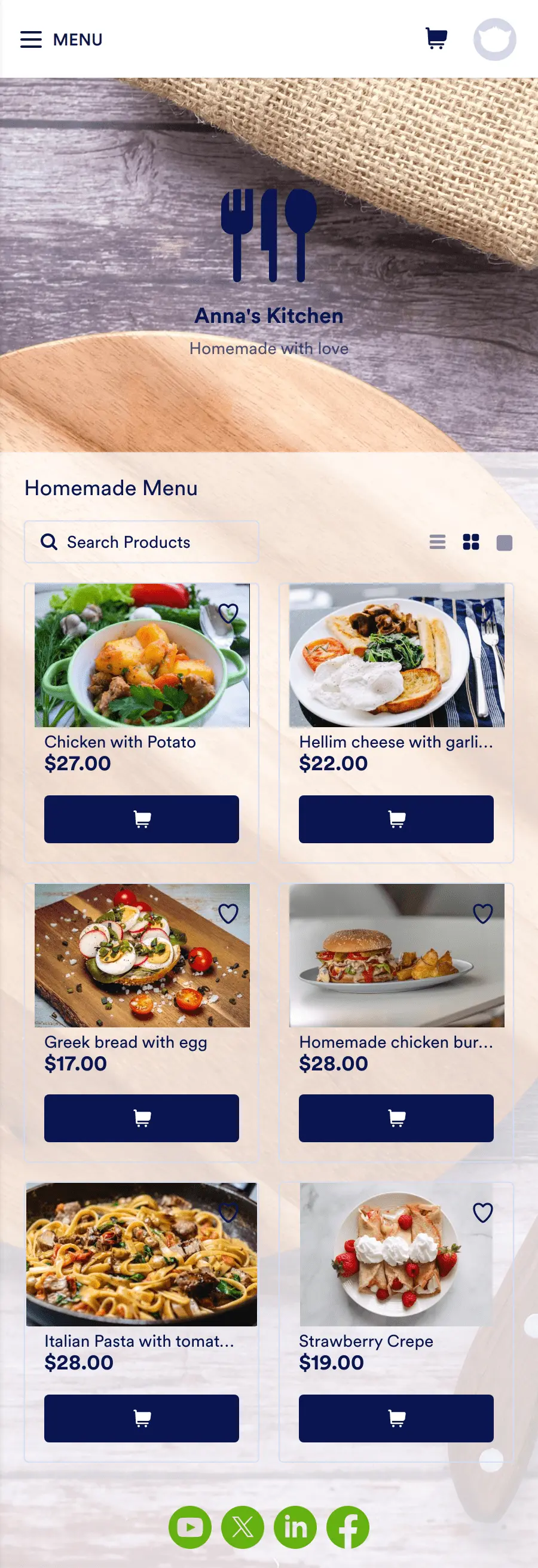 Homemade Food App Template | Jotform