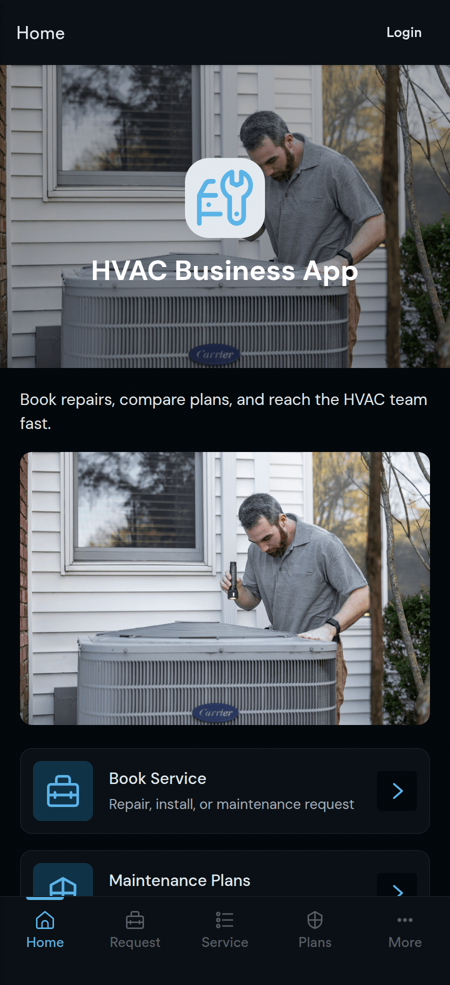 HVAC Business App Template | Jotform