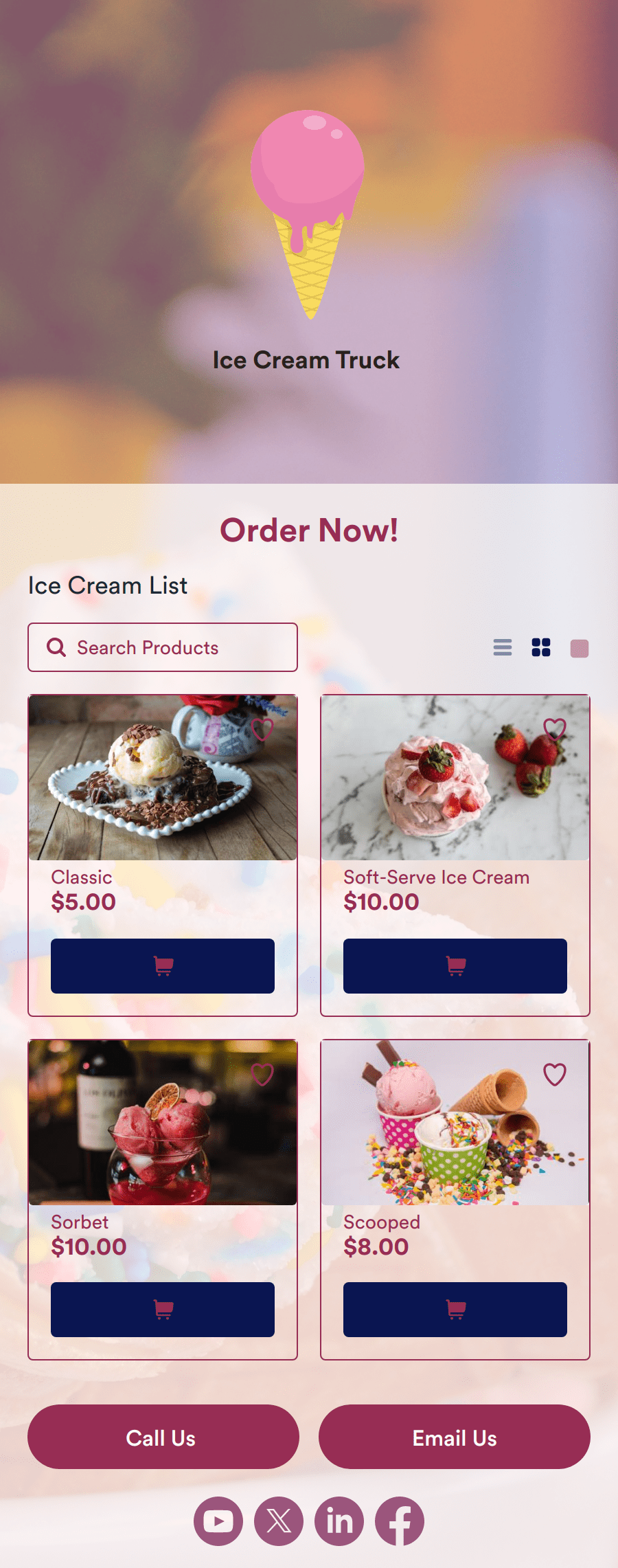 Ice Cream Truck App Template | Jotform