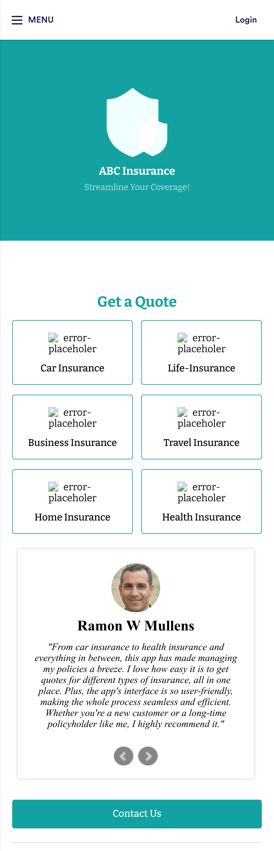 Insurance Quote App Template | Jotform