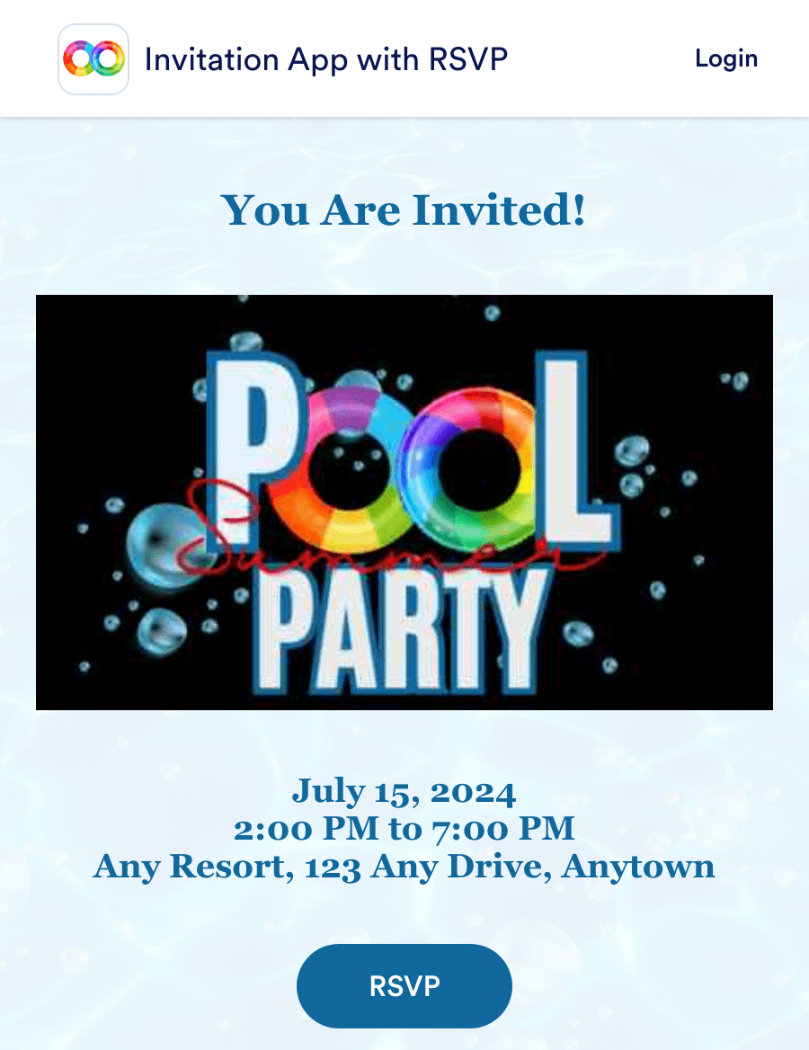 Invitation App with RSVP Template | Jotform