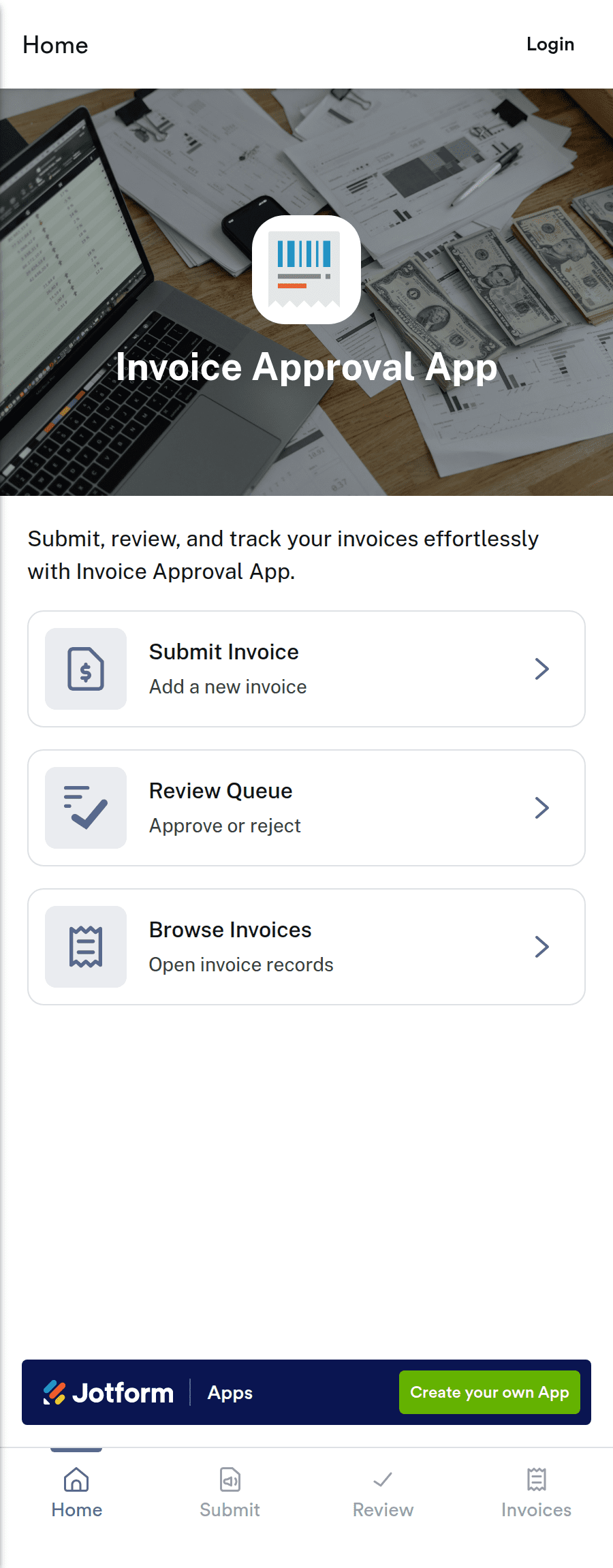 Invoice Approval App Template | Jotform