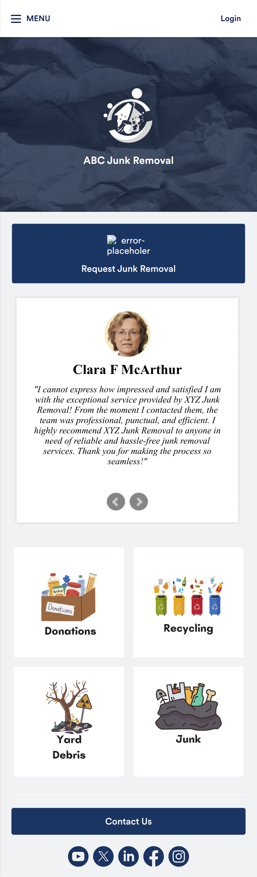 Junk Removal App Template | Jotform