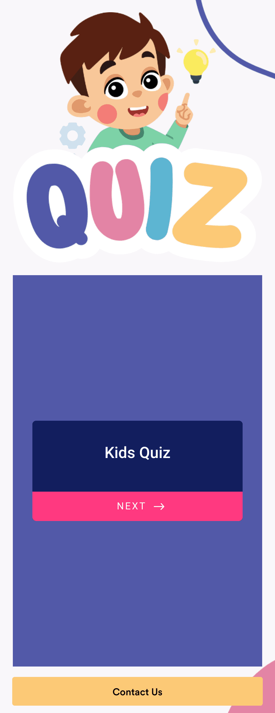 Kids Quiz App Template | Jotform