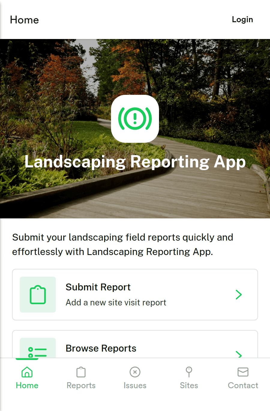 Landscaping Reporting App Template | Jotform