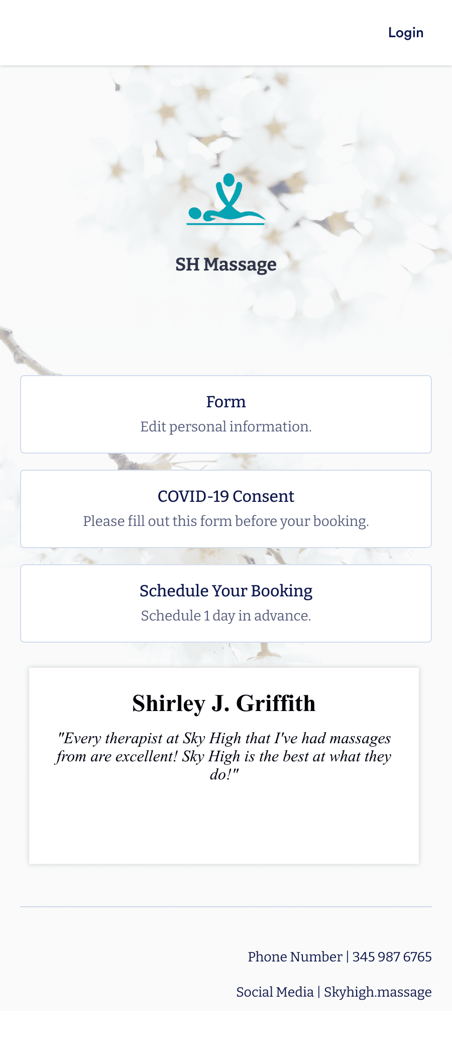Massage App Template | Jotform
