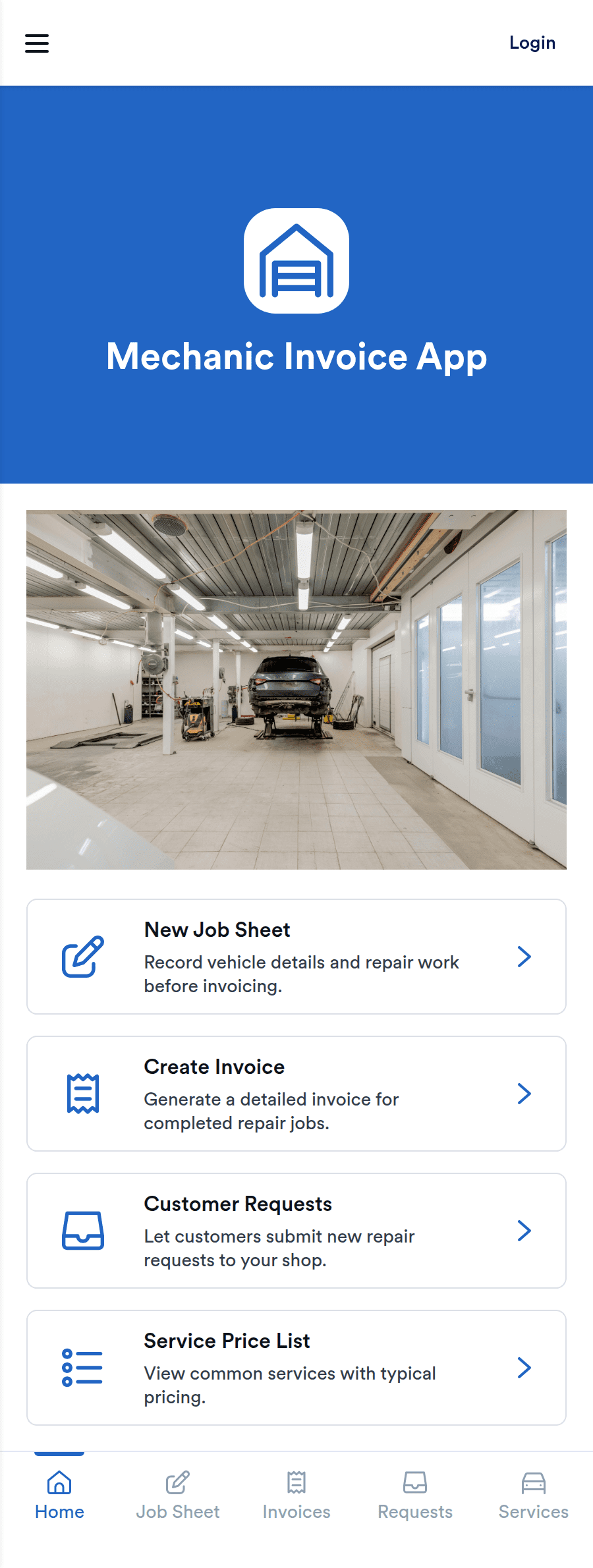 Mechanic Invoice App Template | Jotform