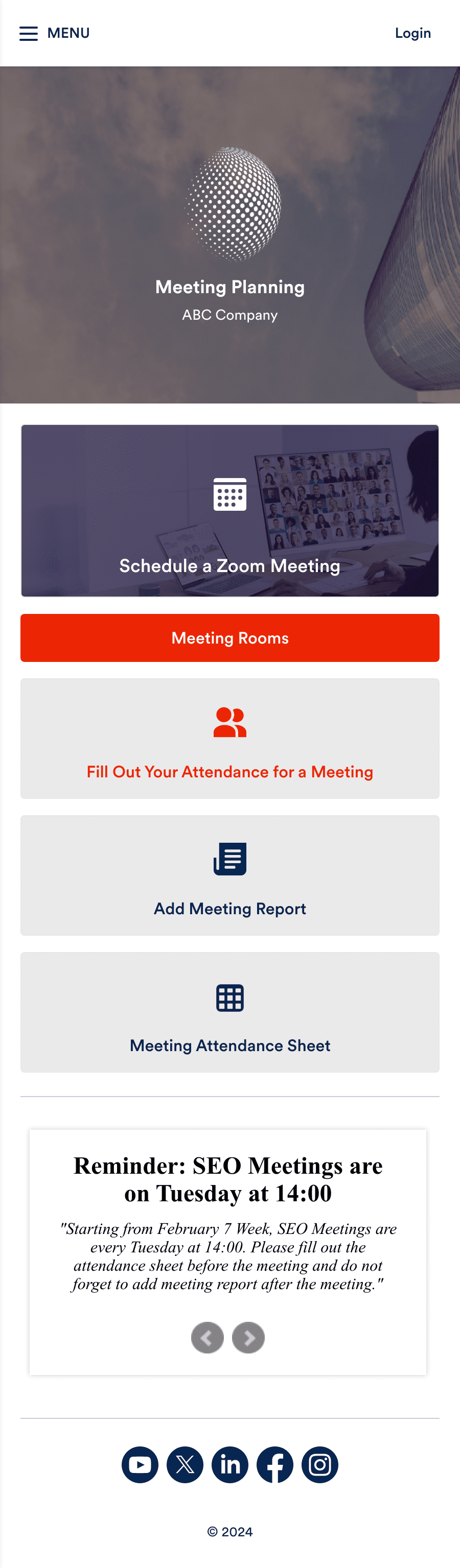 Meeting Planning App Template | Jotform