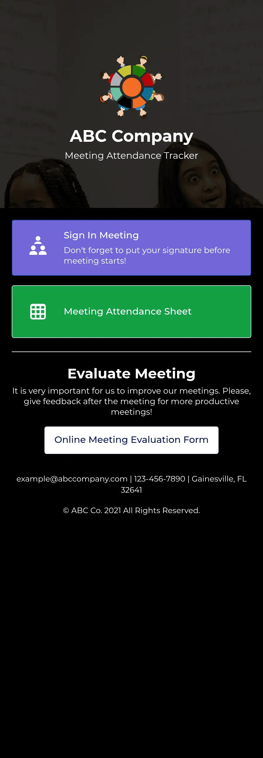 Meeting Sign In App Builder | Jotform App Templates
