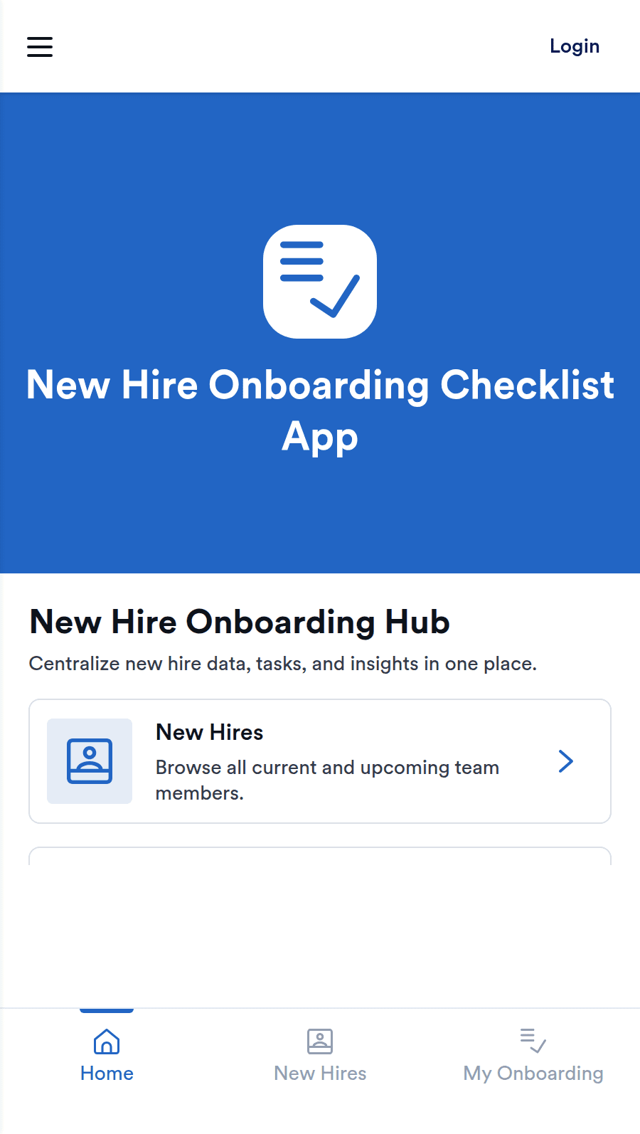 New Hire Onboarding Checklist App Template | Jotform