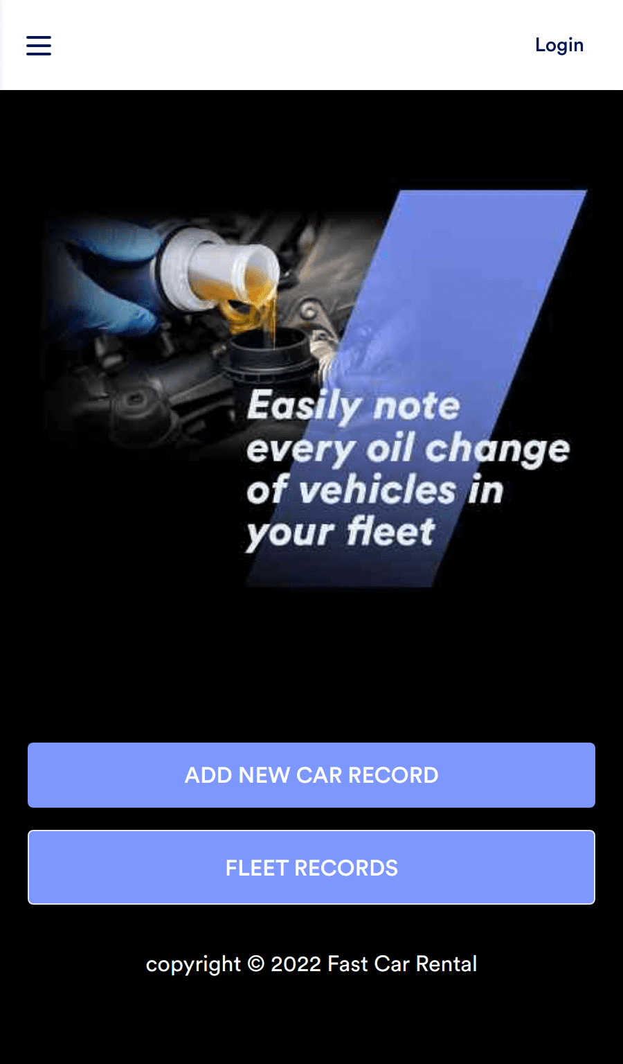 Oil Change Tracker App Template | Jotform