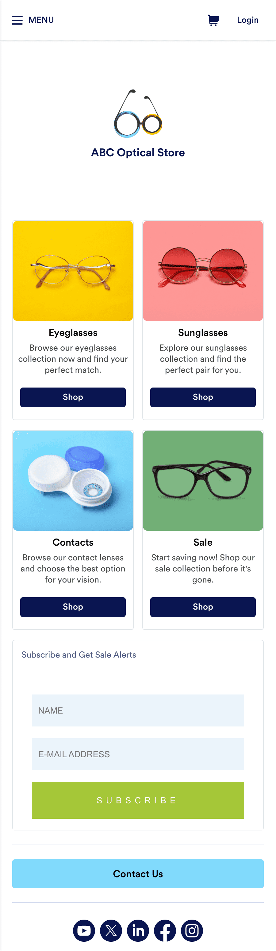 Optical Store App Template | Jotform