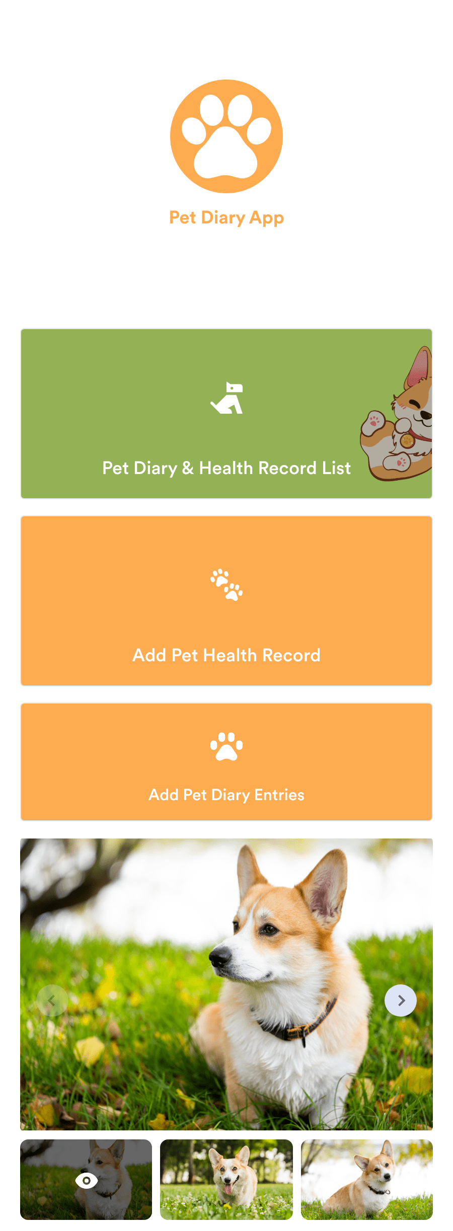 Pet Diary App Template | Jotform