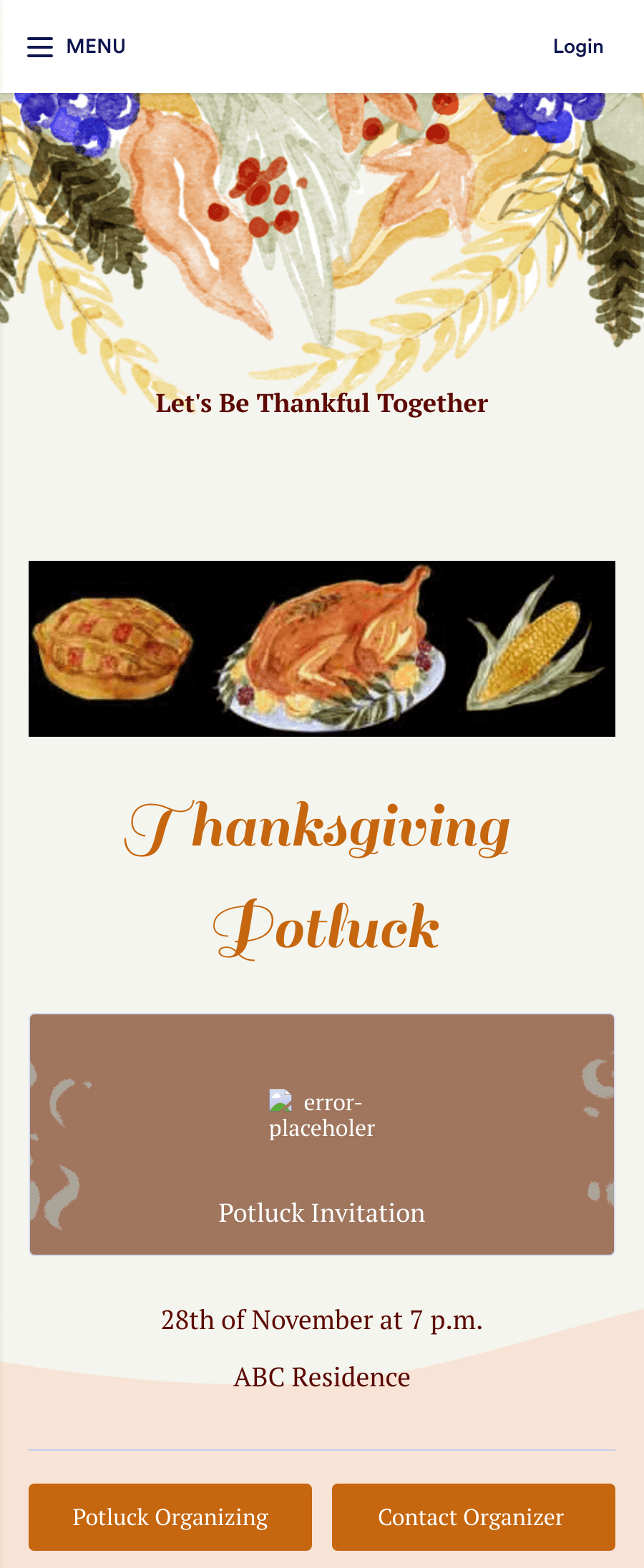 Potluck Planner App Template | Jotform