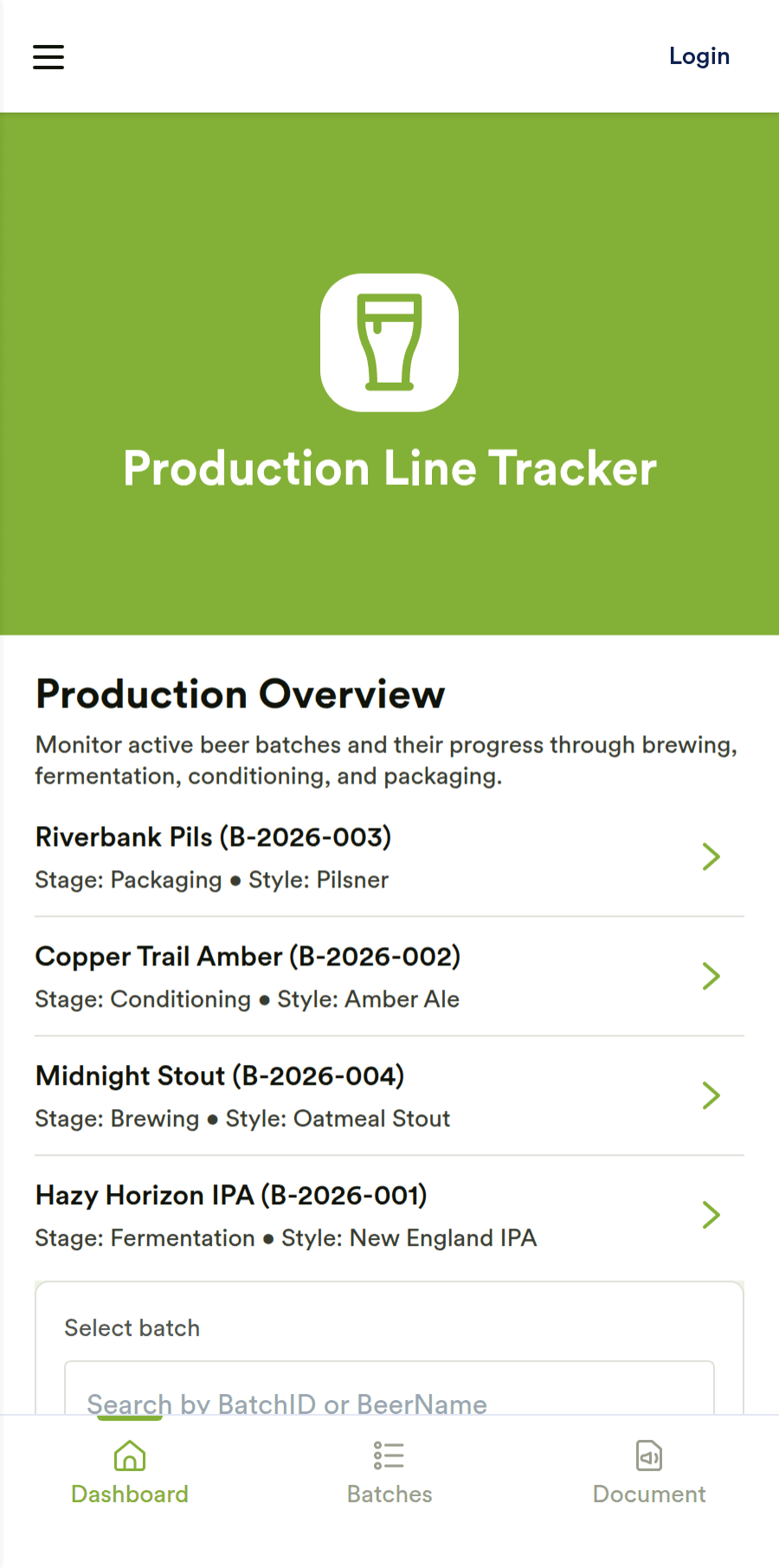 Production Line Tracker App Template | Jotform