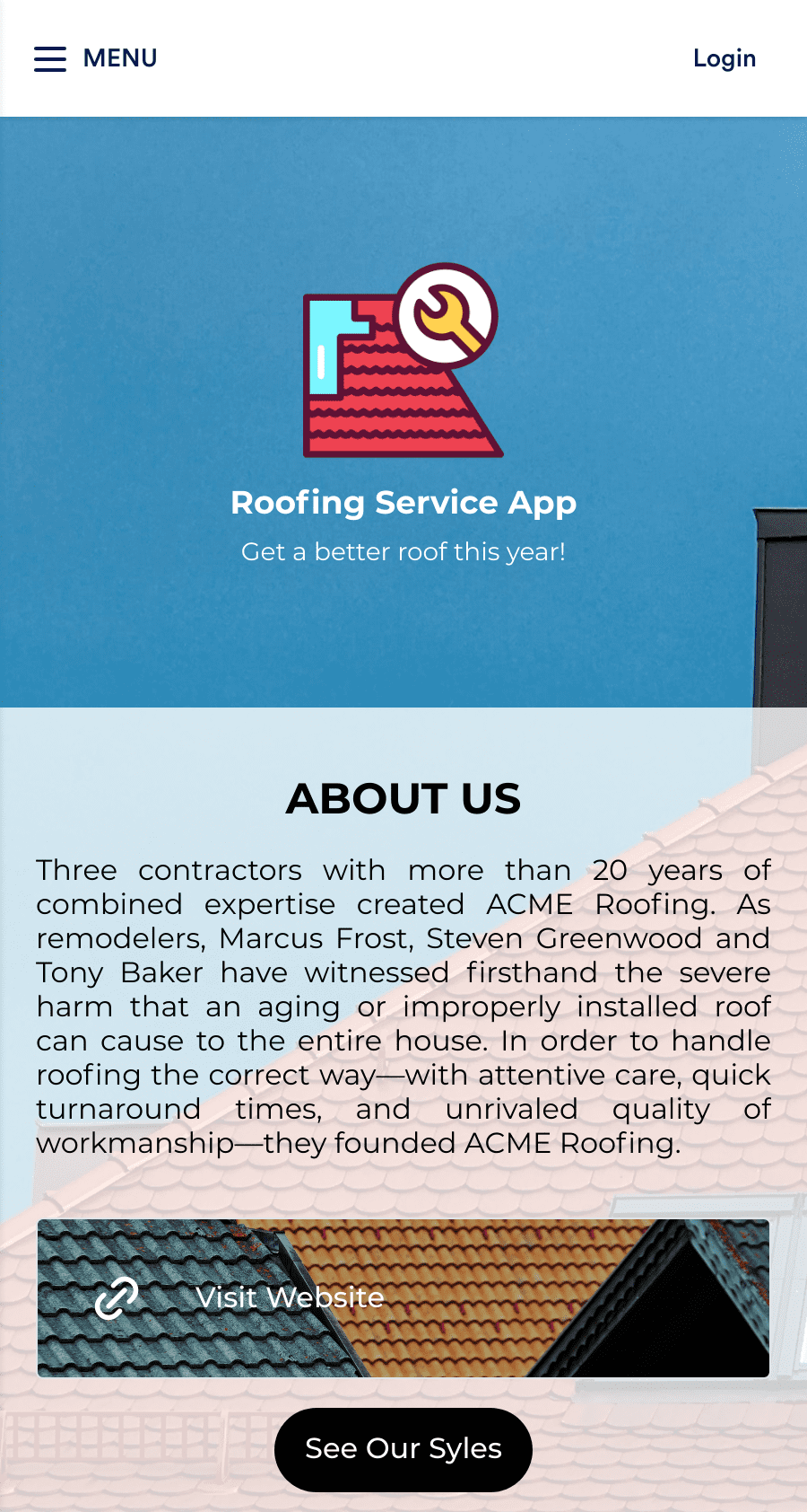 Roofing Service App Template | Jotform