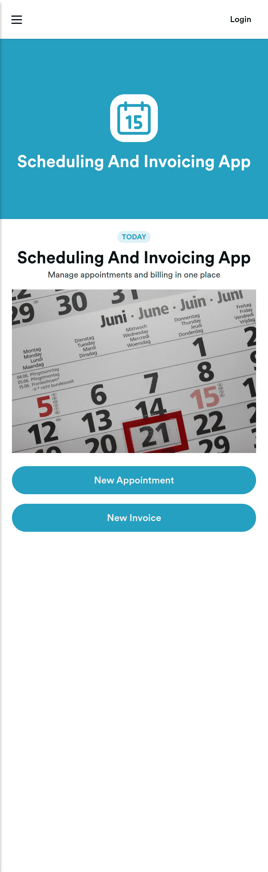 Scheduling and Invoicing App Template | Jotform