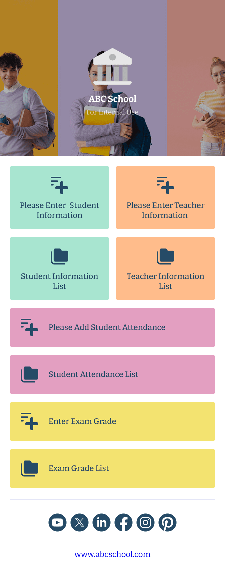 School Management App Template | Jotform