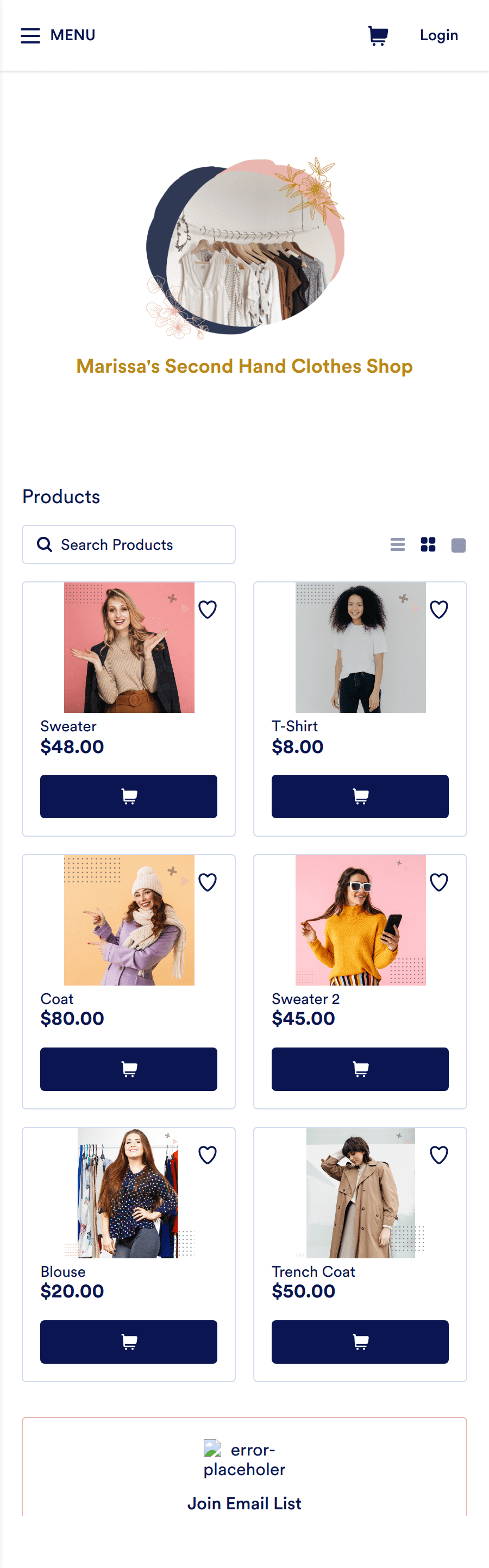 Second Hand Clothing App Template | Jotform