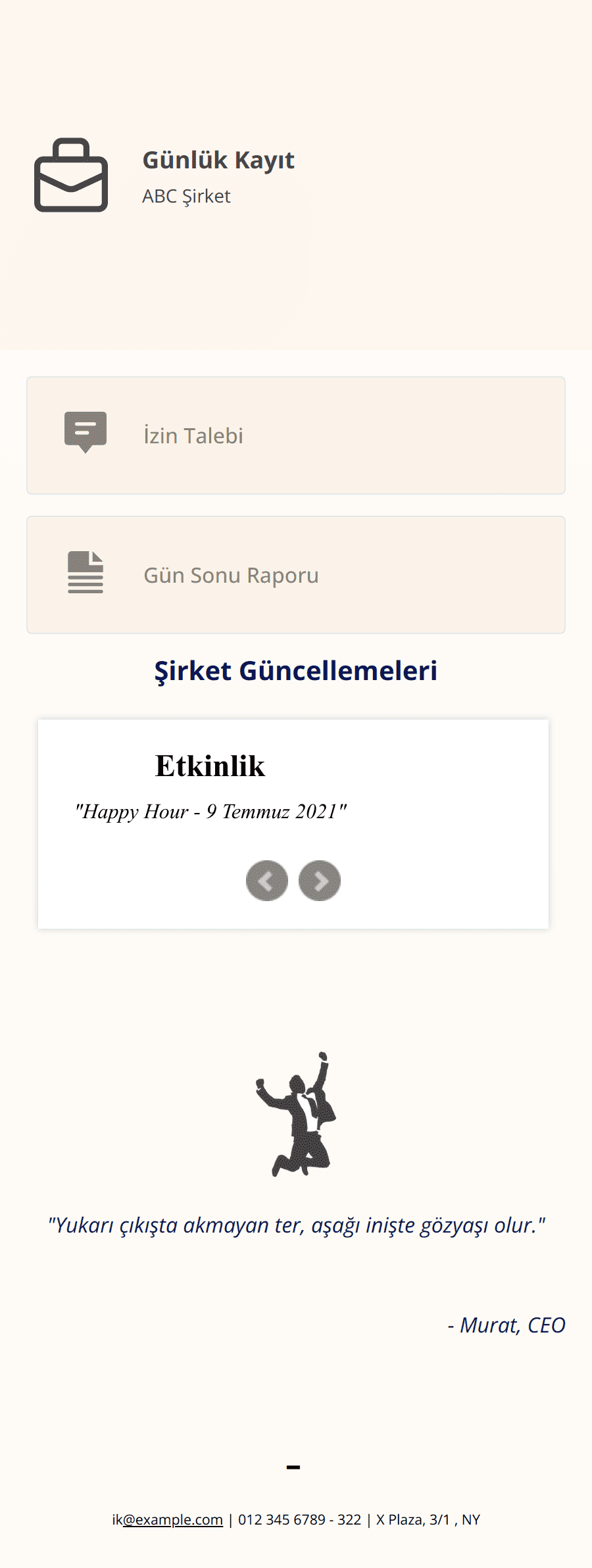 Şirket İçi Günlük Kayıt Uygulaması Örneği | Jotform