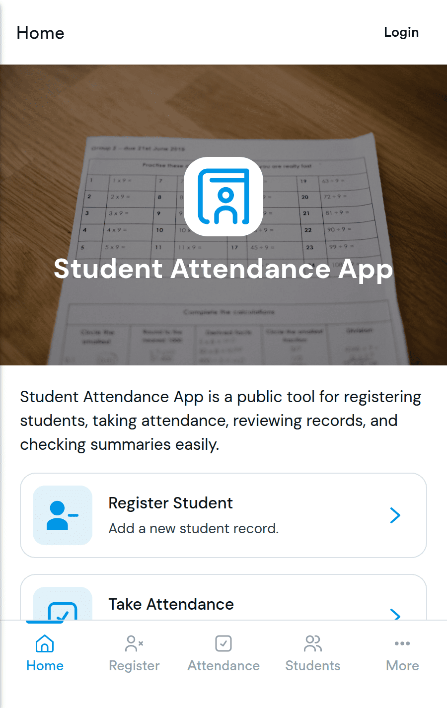Student Attendance App Template | Jotform