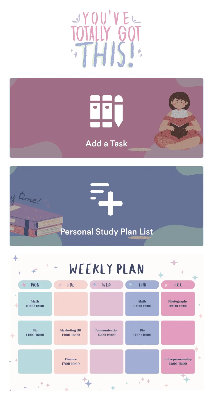 Study Planning App Template | Jotform