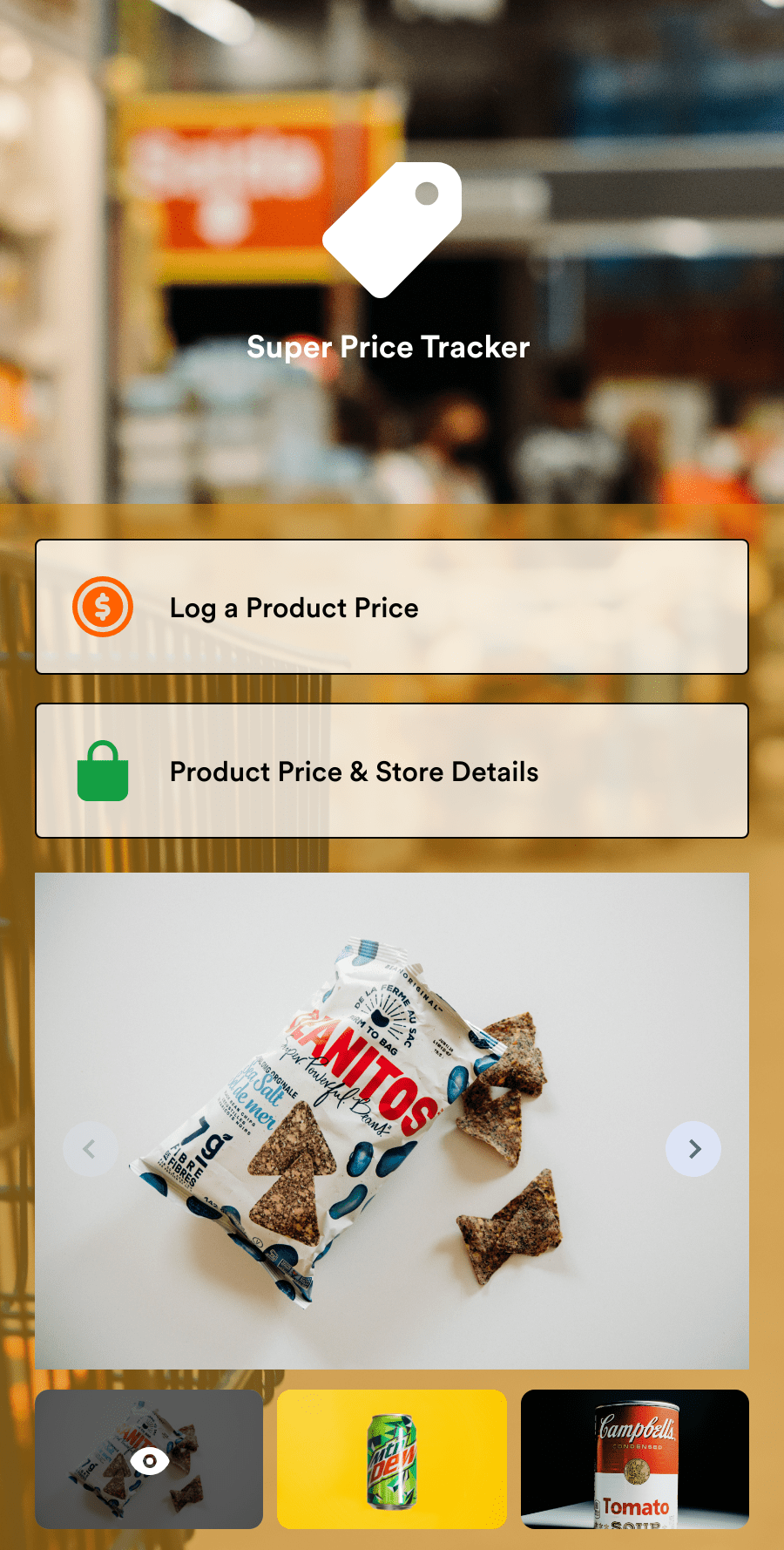 Supermarket Price Tracker App Template | Jotform