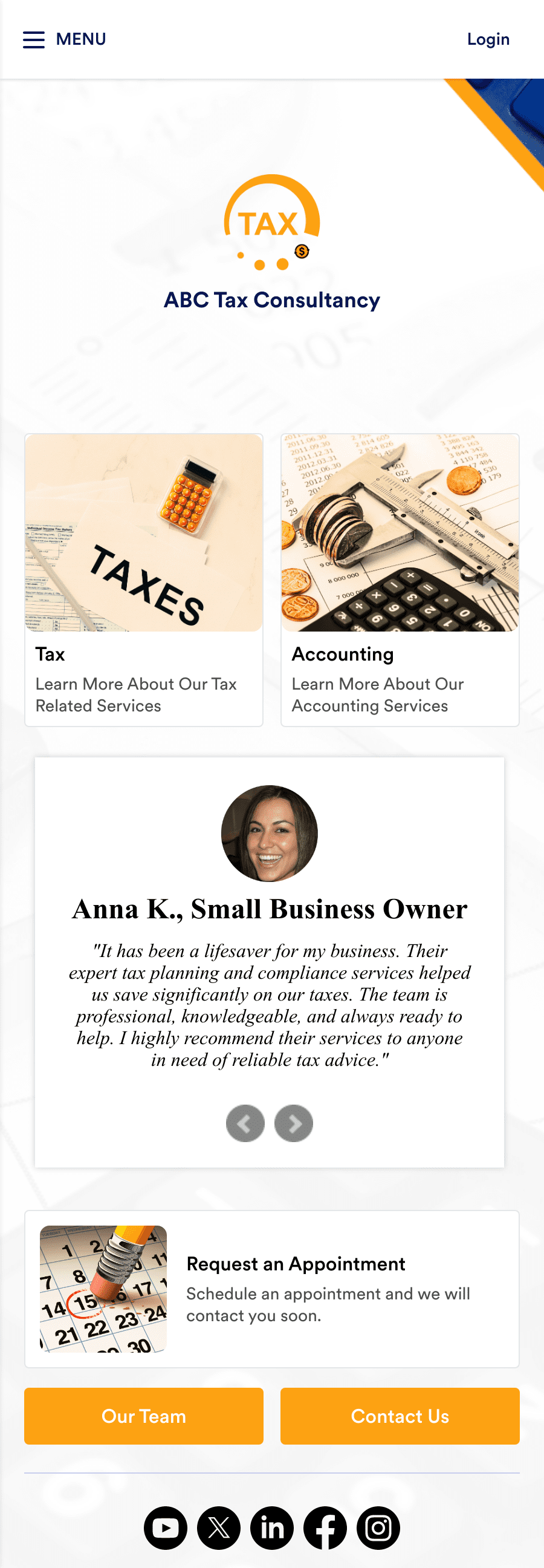 Tax Consultancy App Template | Jotform
